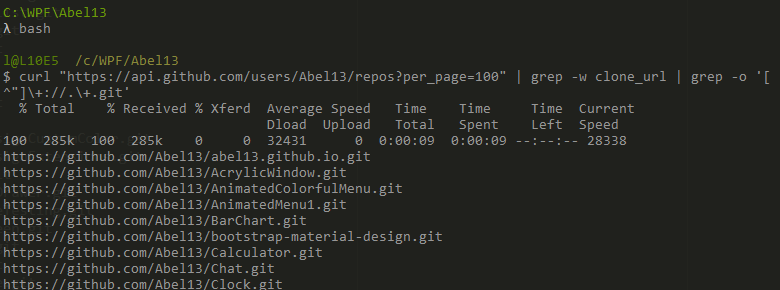 GitHub用户仓库批量下载 - Lzl678 - 博客园